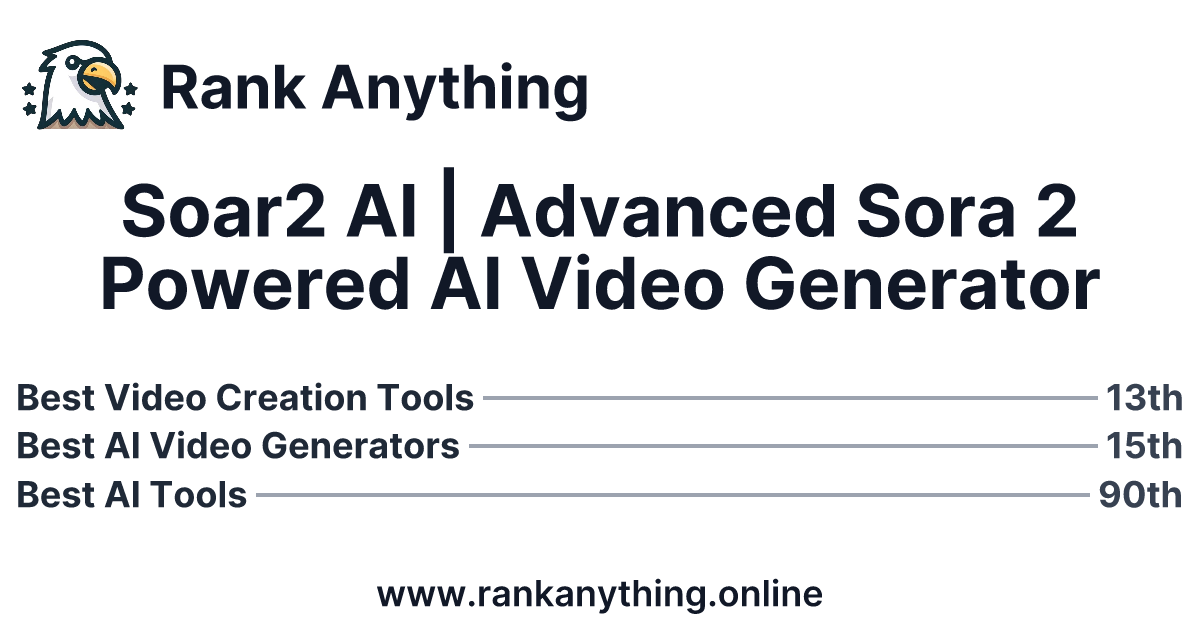 Soar2 AI | Advanced Sora 2 Powered AI Video Generator | Rank Anything